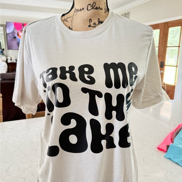 Bella Canvas | Tops | White Graphic Tee With Black Text | Poshmark